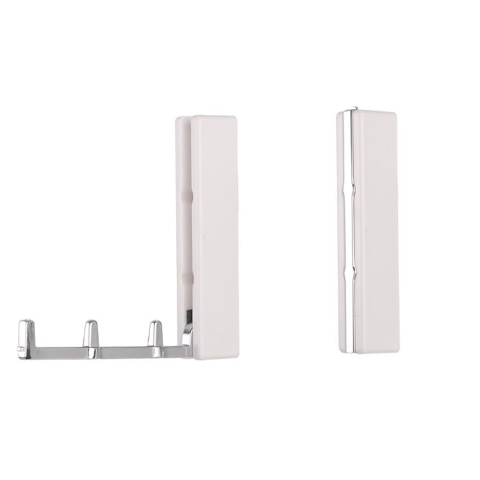 Foldbar Knage "Flap" Blank chrom / Hvid - Beslagsbutikken